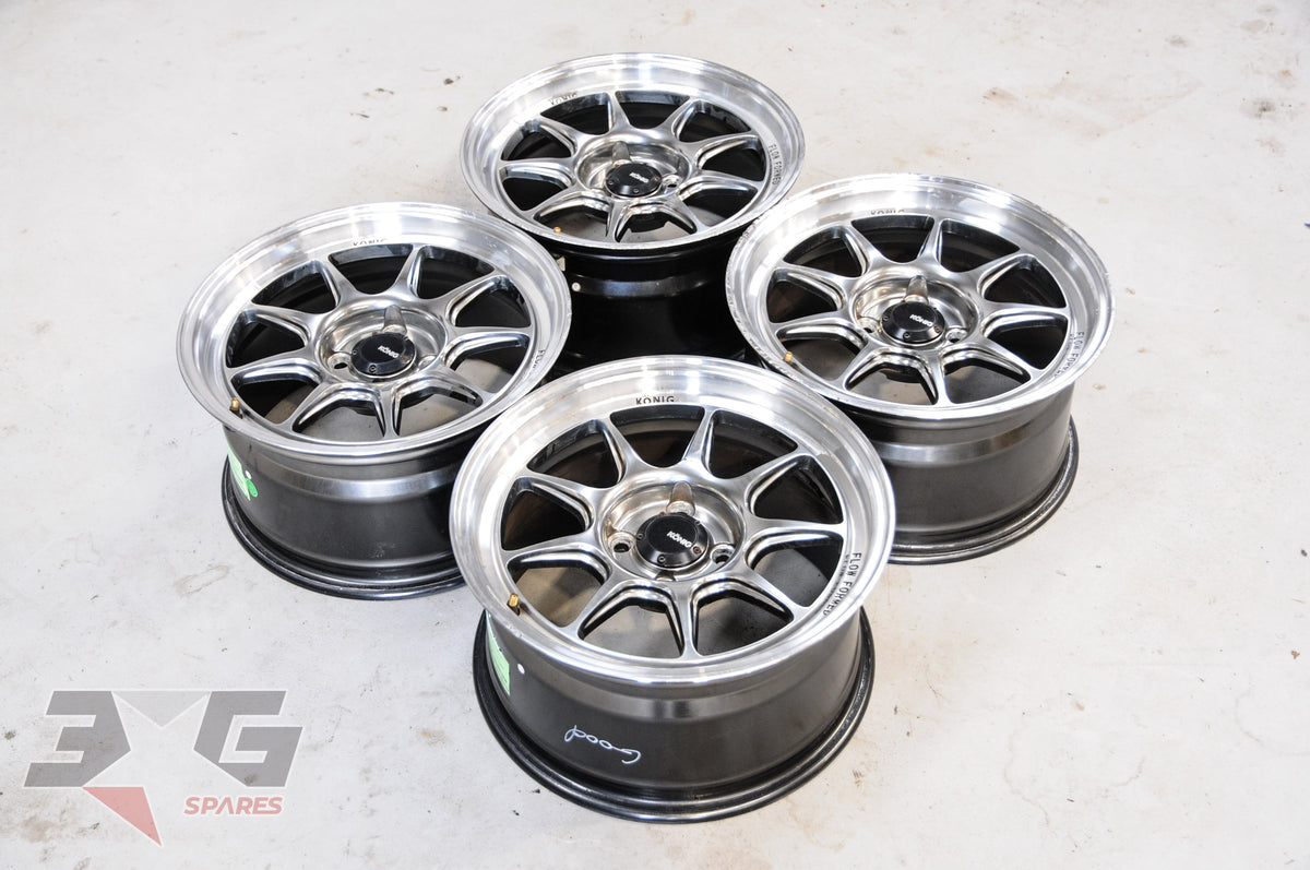 Konig Countergram 15x8 inch +25 Offset Alloy Wheel Set 4x100 PCD – 3G ...